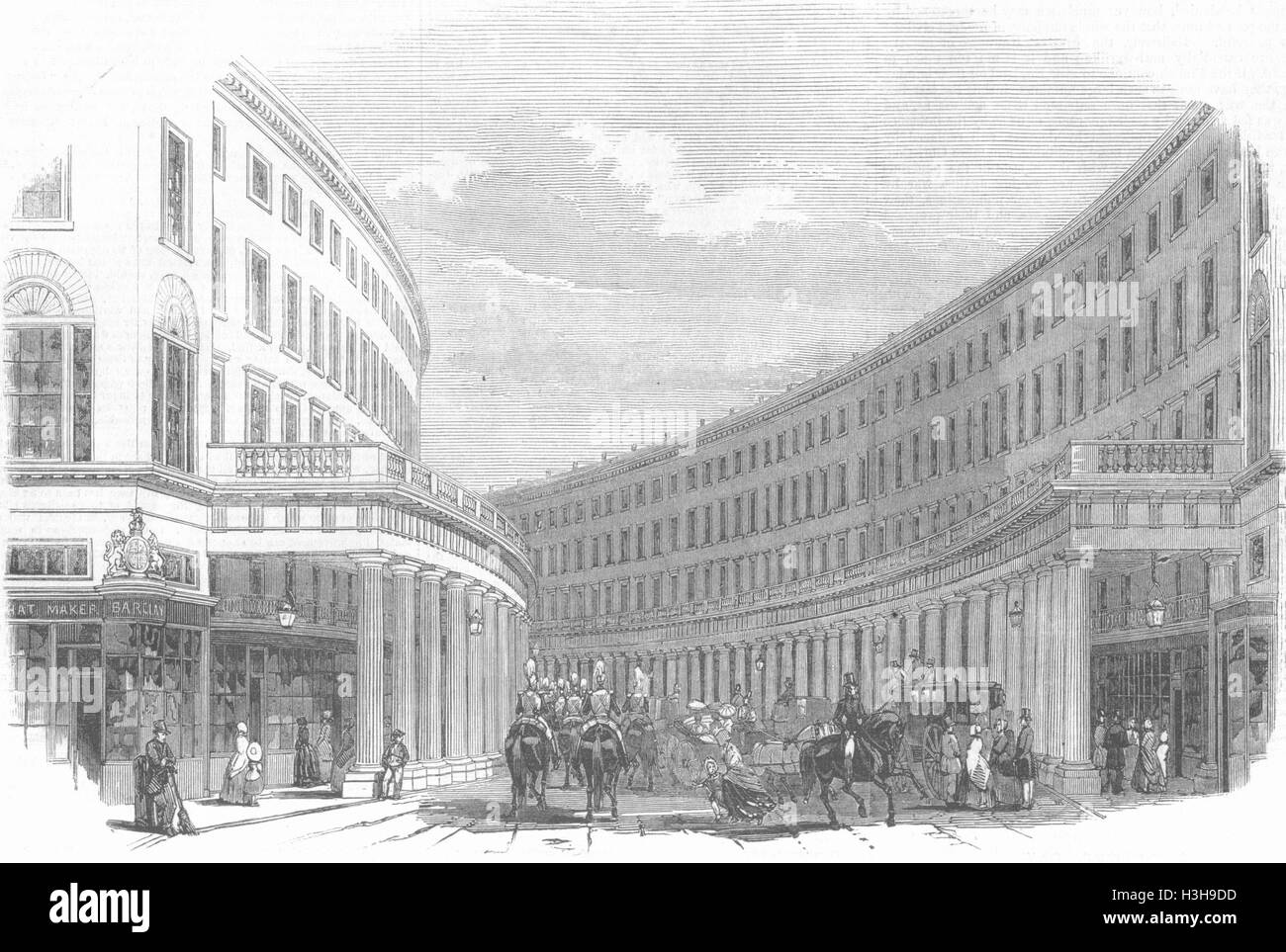 LONDON Regent's Quadrant Quadrant, from Vigo St 1848. Illustrated ...