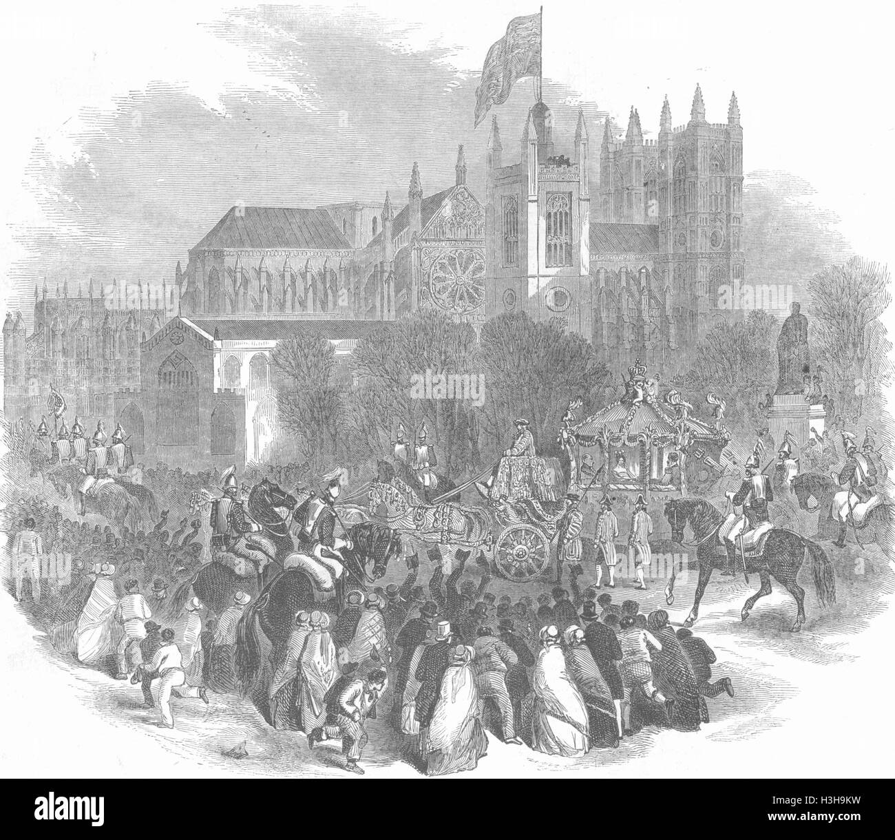 LONDON Queen going to Prorogue Parliament 1848. Illustrated London News ...