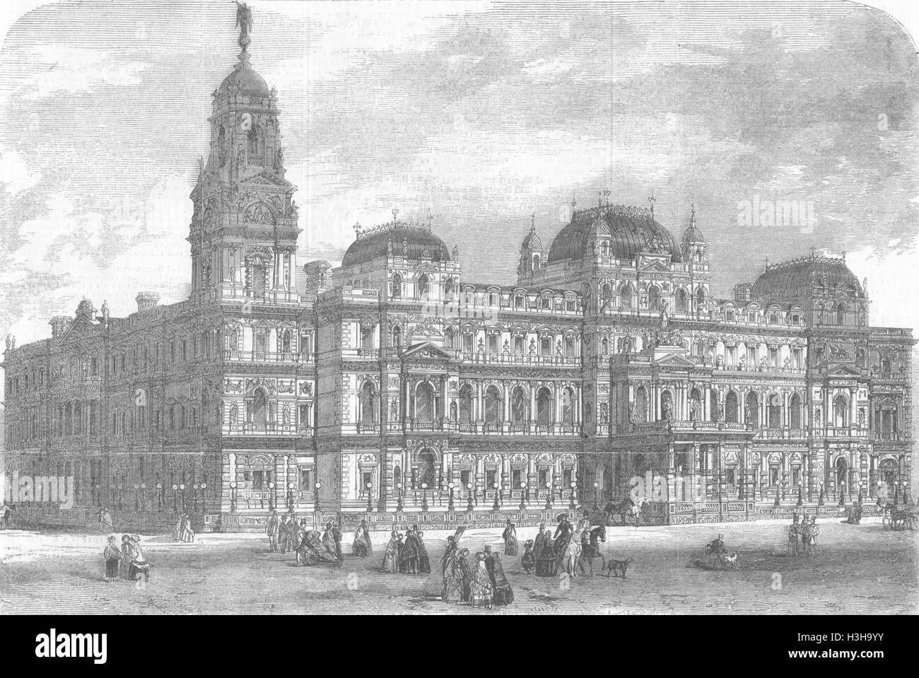 LONDON Design for the foreign office 1857. Illustrated Times Stock ...