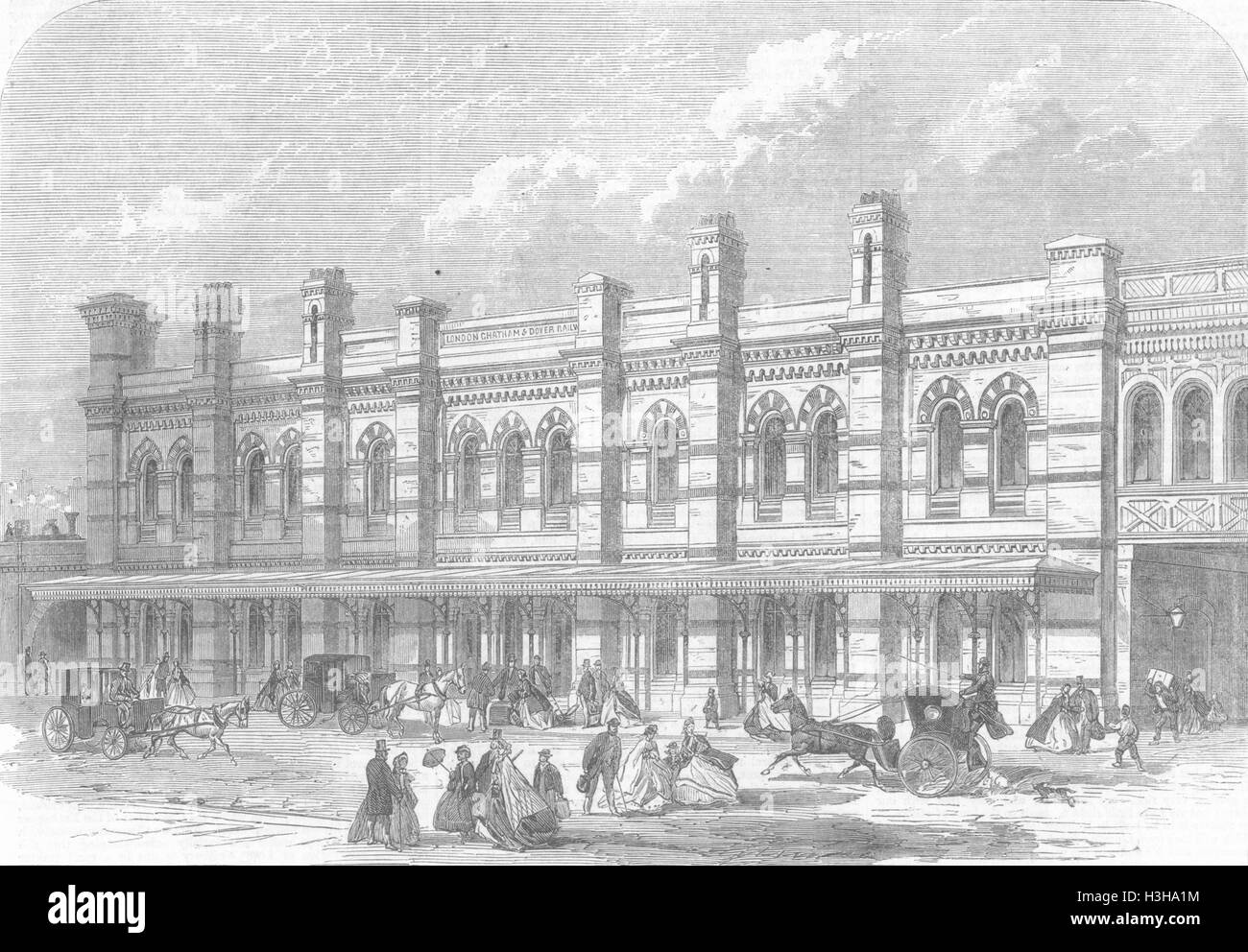 LONDON The Ludgate-Hill Station 1865. Illustrated London News Stock ...