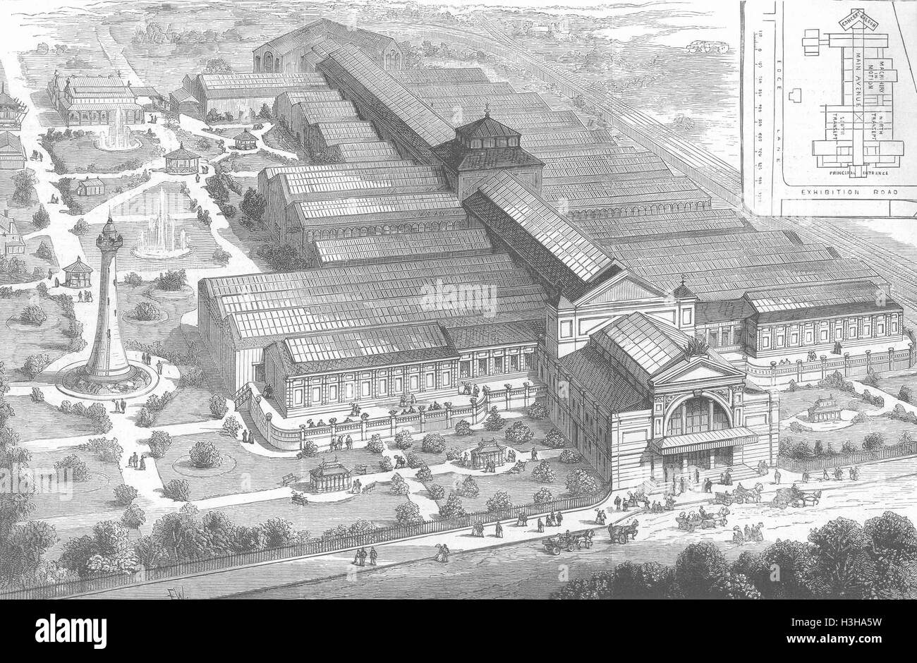 LANCS The Liverpool Exhibition 1886. Illustrated London News Stock ...