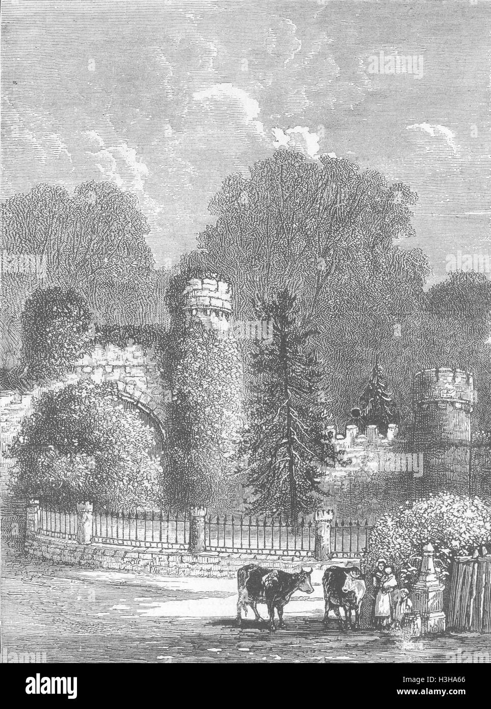 WALES Entrance to Hawarden Park 1880. The Graphic Stock Photo - Alamy