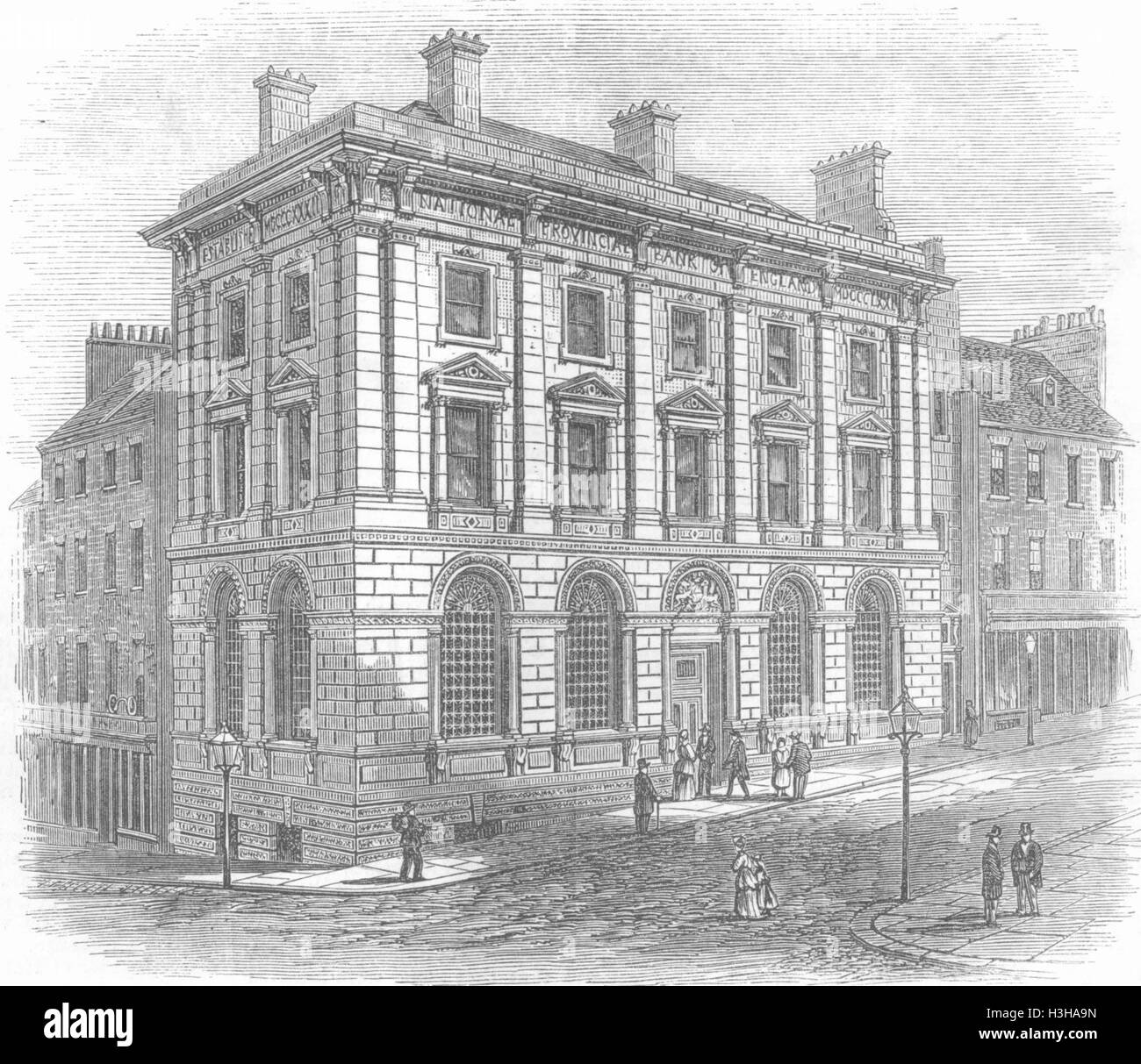 NORTHUMBS Newcastle branch, National Bank England 1872. Illustrated ...