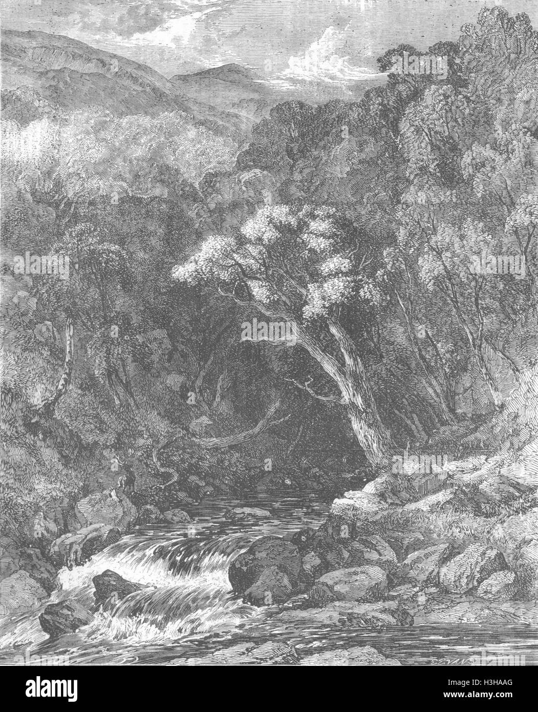 SCOTLAND Ravine in Glen Tilt 1856. Illustrated London News Stock Photo ...