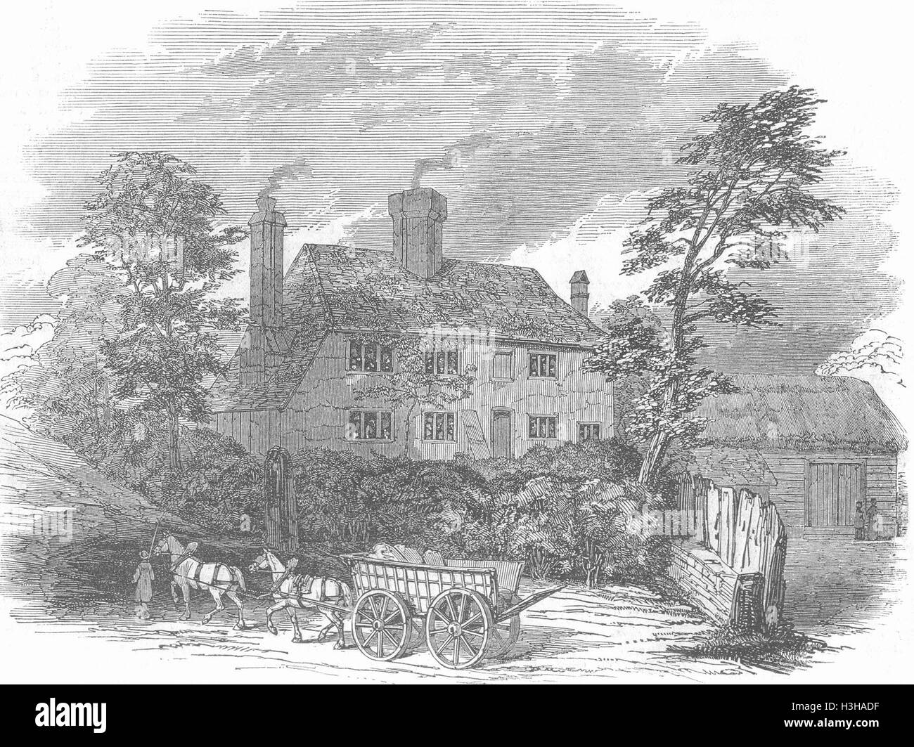 SUSSEX Birthplace of Cobden, nr Midhurst, Sussex 1847. Illustrated ...