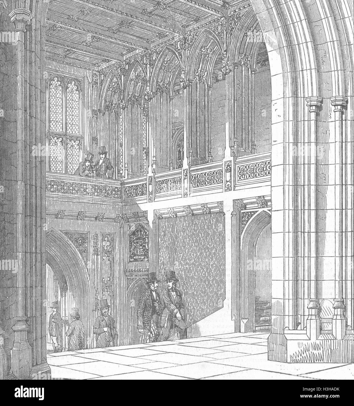 LONDON Westminster stairs of St Stephen's Porch 1854. Illustrated ...