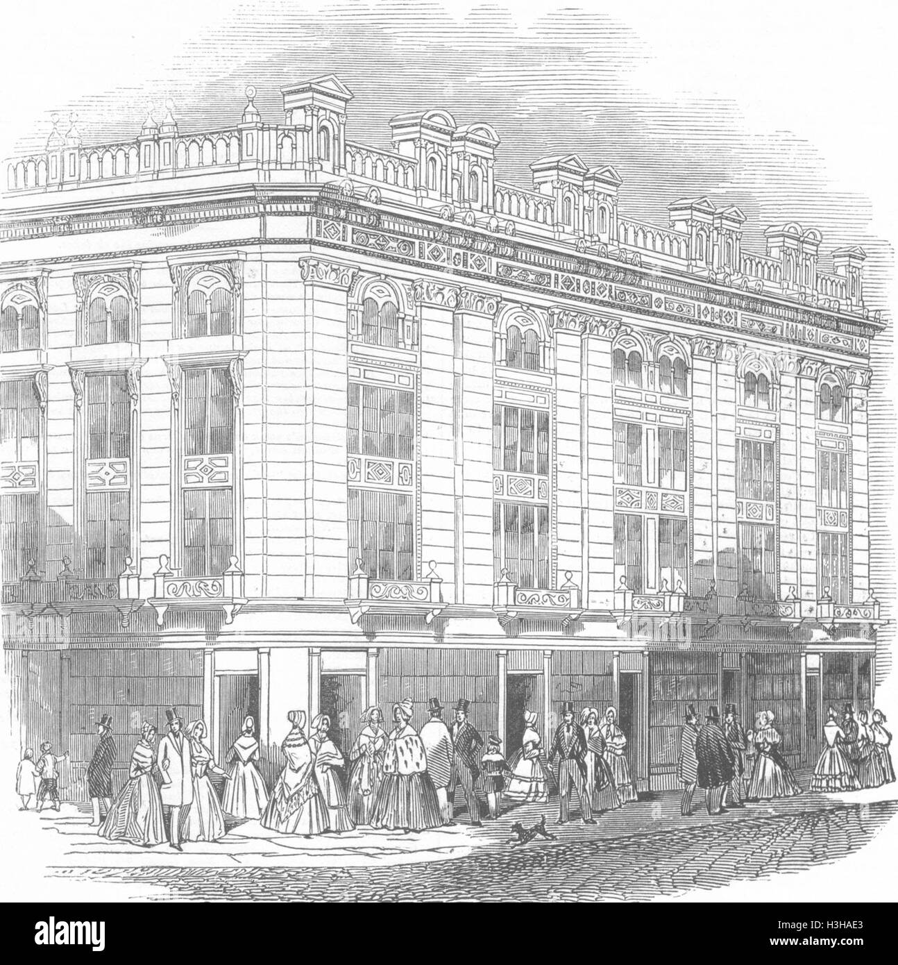 LONDON -New Coventry St 1845. Illustrated London News Stock Photo - Alamy
