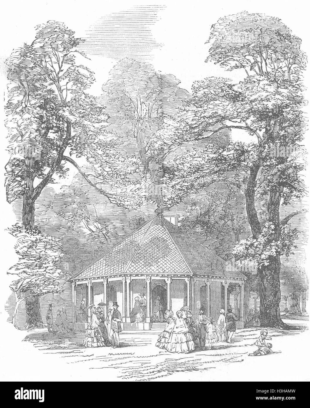LONDON Cafe, Kensington Gdns 1855. Illustrated London News Stock Photo ...
