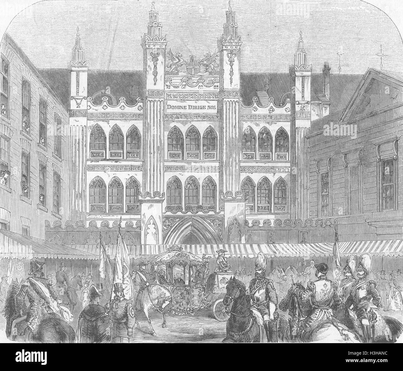 LONDON Guildhall of City of London 1858. Illustrated News of the World ...