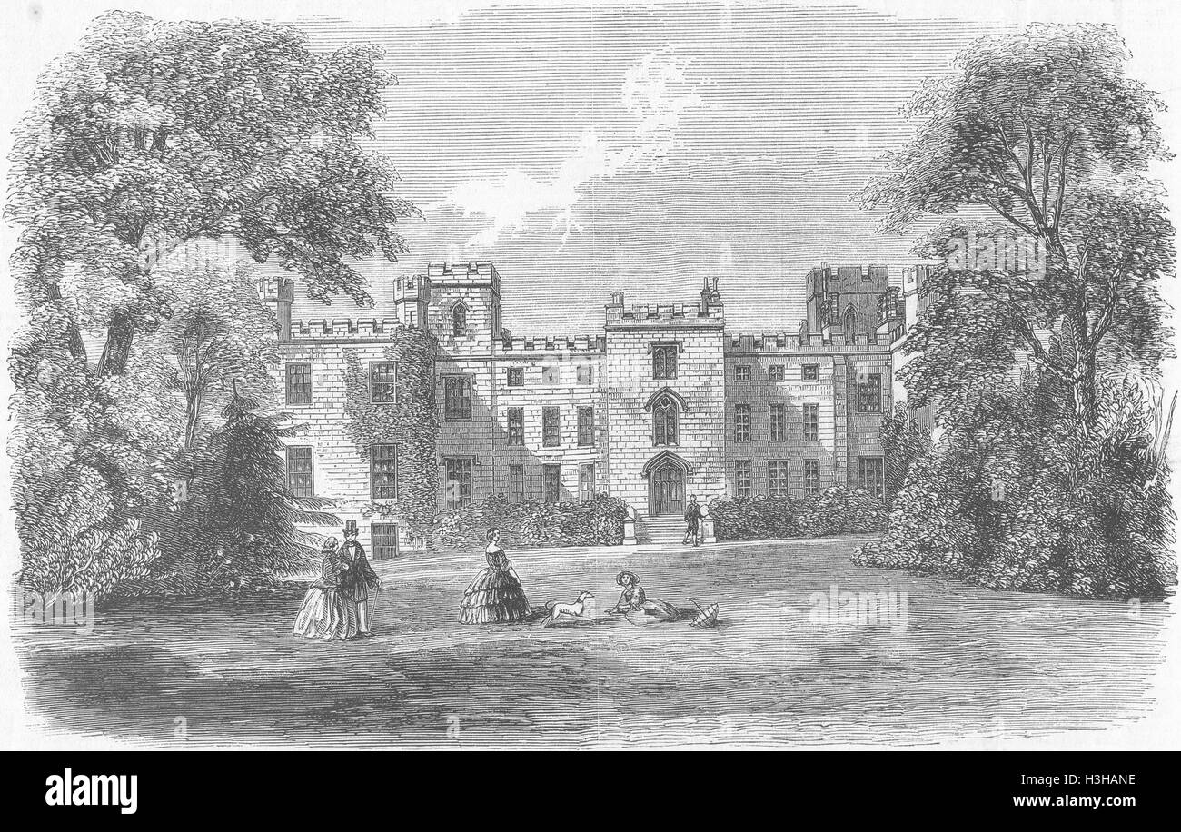 YORKS Mulgrave Castle, Whitby 1858. Illustrated News of the World Stock ...