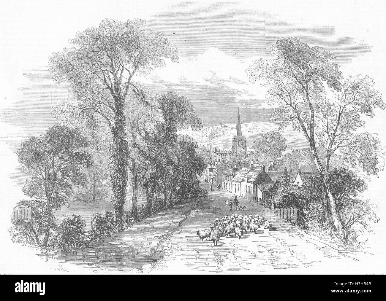 LINCS Ancaster 1857. Illustrated London News Stock Photo - Alamy