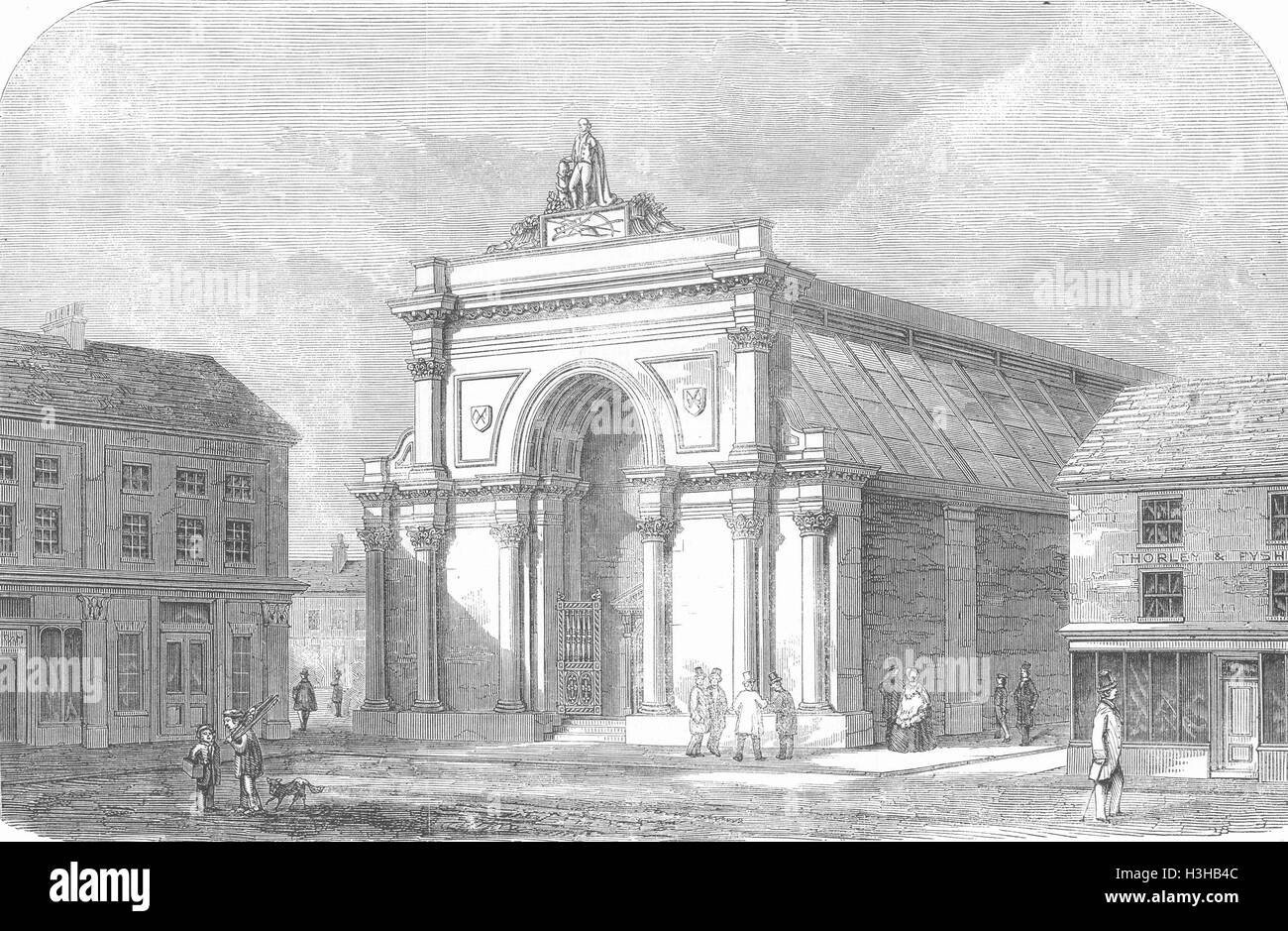 NORFOLK New Corn-Hall, East Dereham 1857. Illustrated London News Stock ...