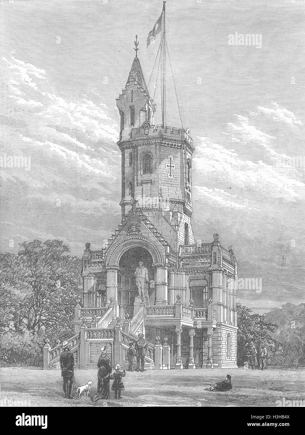 SCOTLAND Burns monument, Kilmarnock 1879. Illustrated London News Stock ...