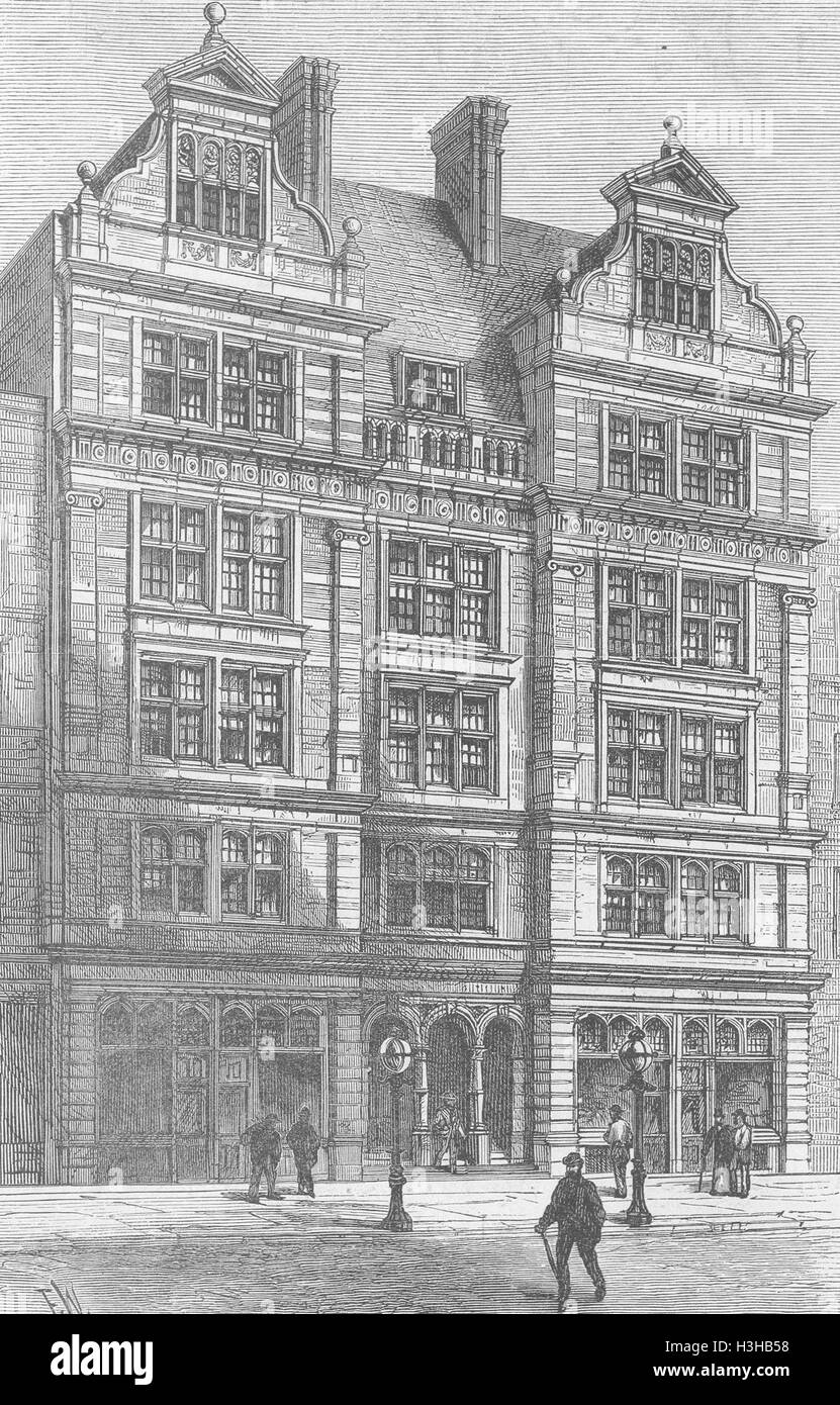 BIRKBECK INSTITUTE Bream's Buildings, Chancery Lane 1885. Illustrated ...