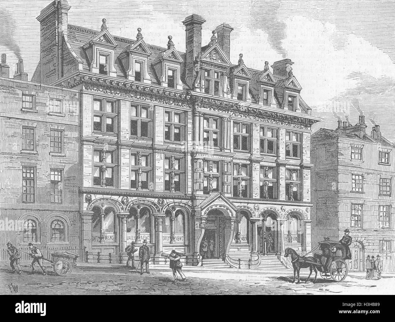 FLEET ST New offices of Daily News, Bouverie 1885. Illustrated London ...