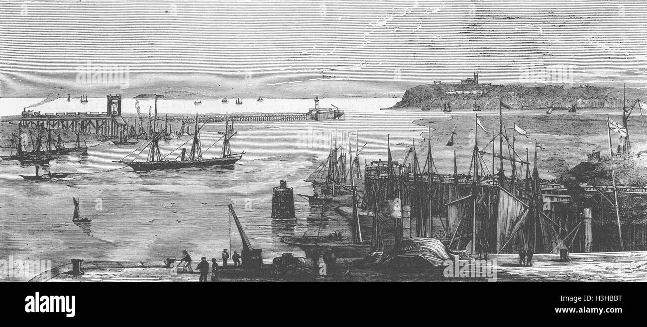 CARDIFF Mud cut-approach to Bute Docks 1872. The Graphic Stock Photo ...