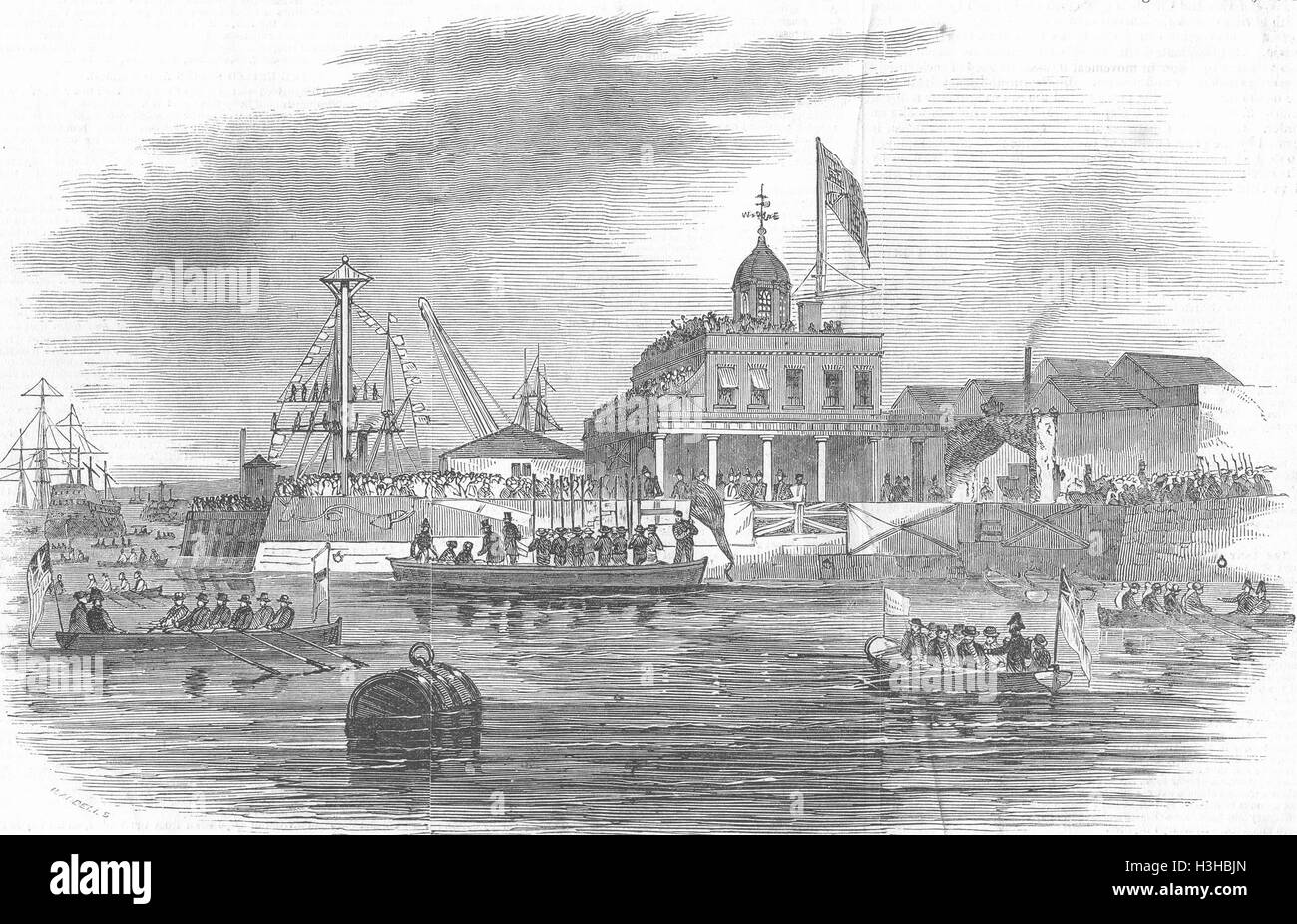 HANTS Queen landing, King's stairs, Portsmouth 1846. Illustrated London ...