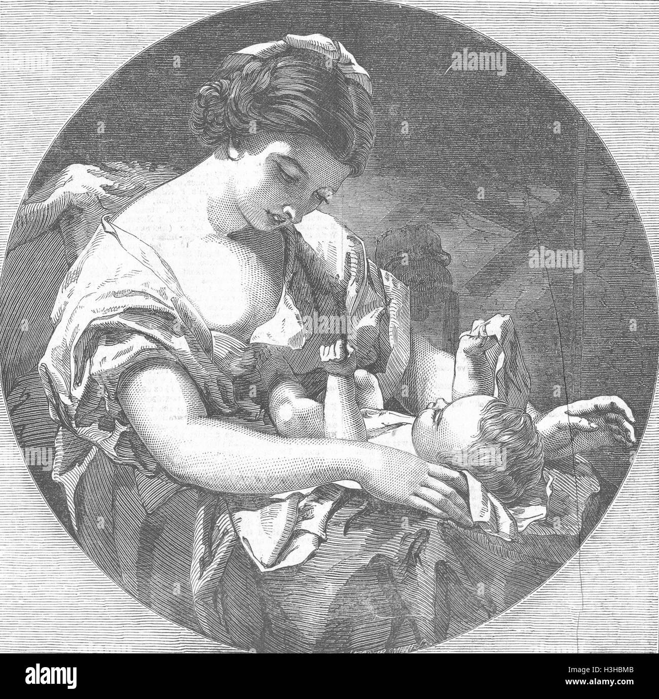 Illustrated mother Black and White Stock Photos & Images - Alamy