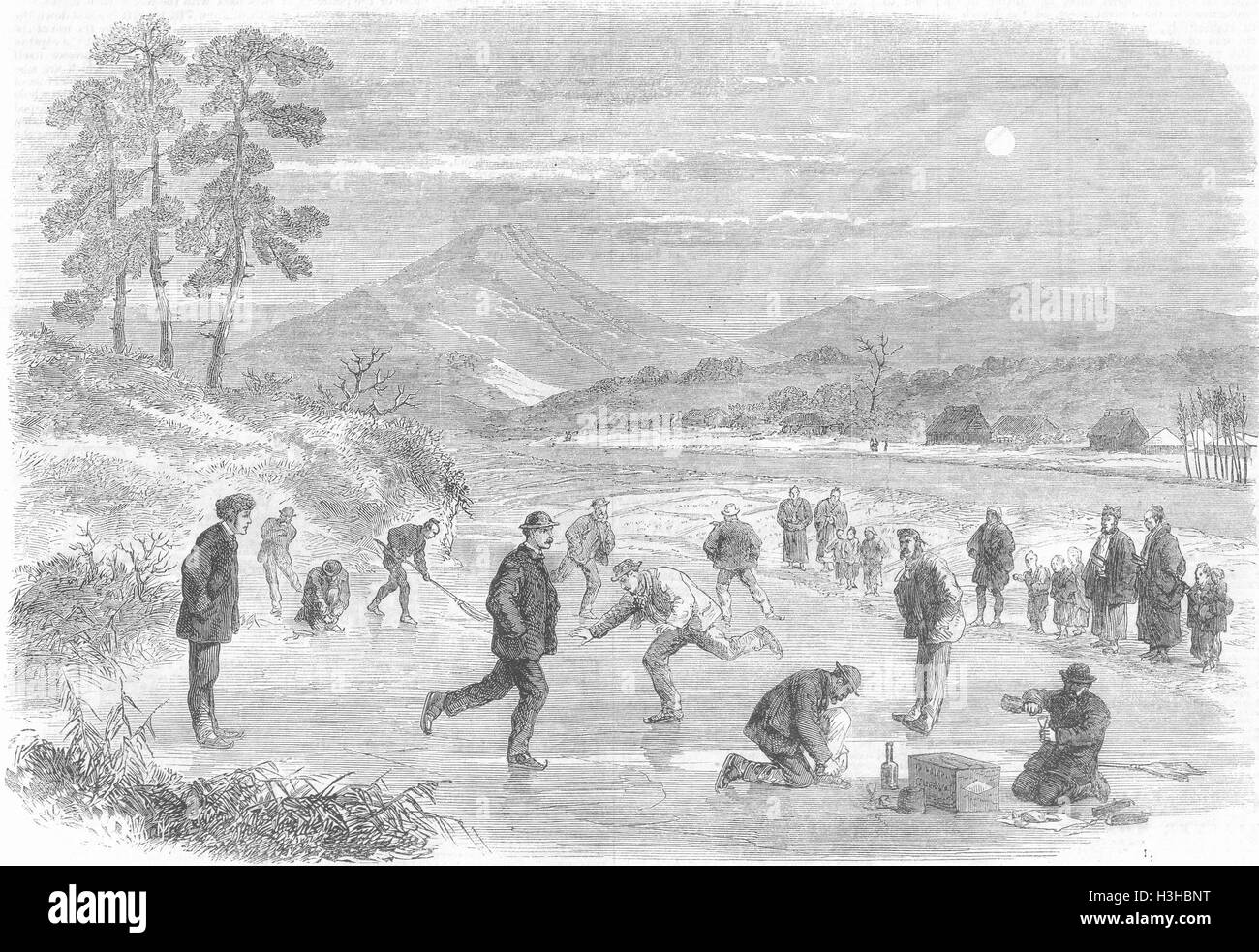 JAPAN Trade treaty Skating, Yokohama 1865. Illustrated London News ...