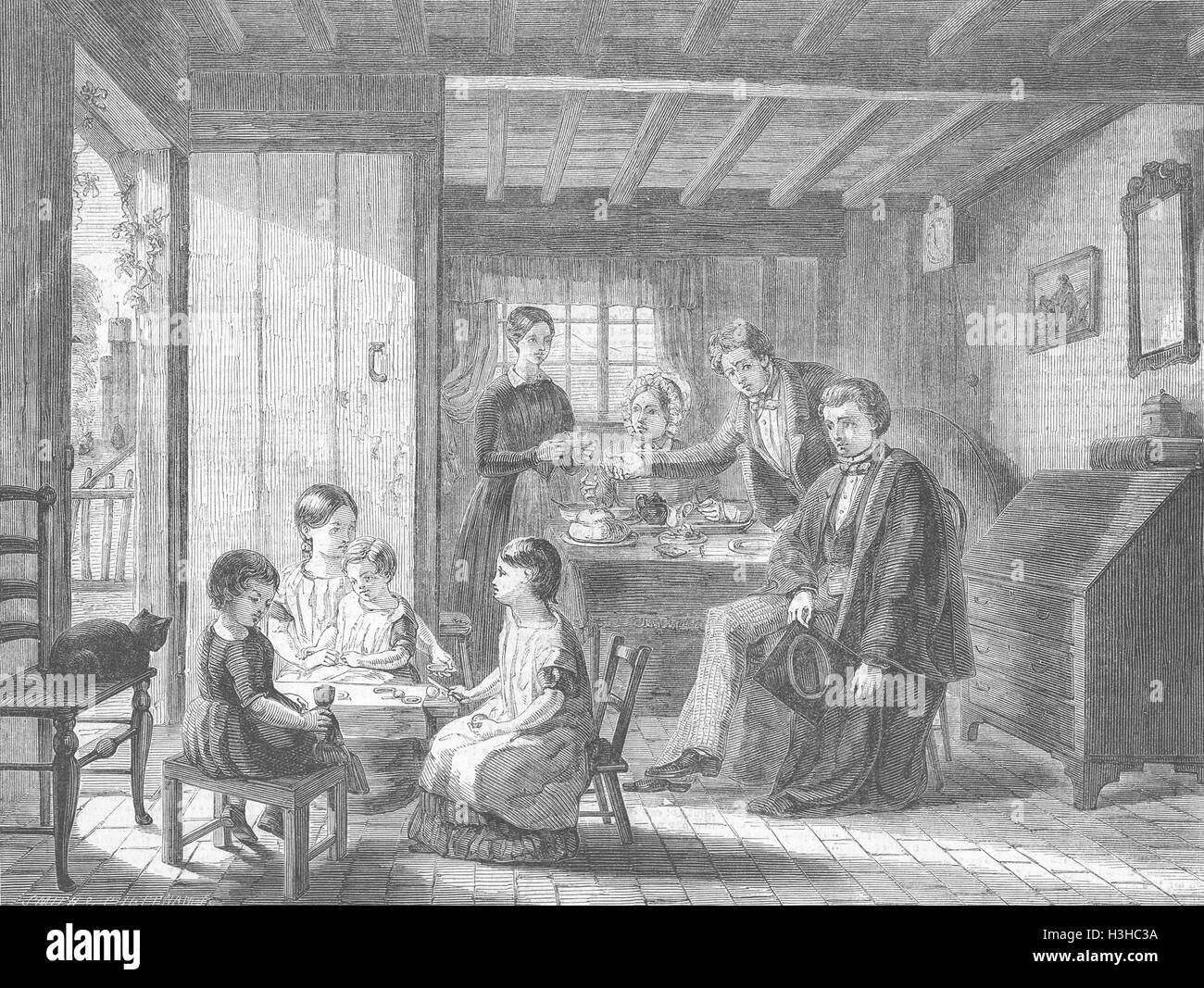 FAMILY Contentment 1850. Illustrated London News Stock Photo - Alamy