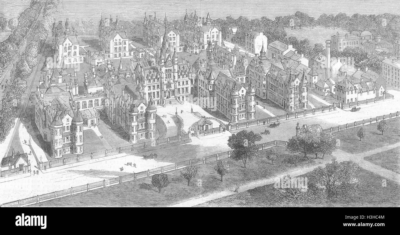 SCOTLAND New Royal hospital, Edinburgh 1879. The Graphic Stock Photo ...