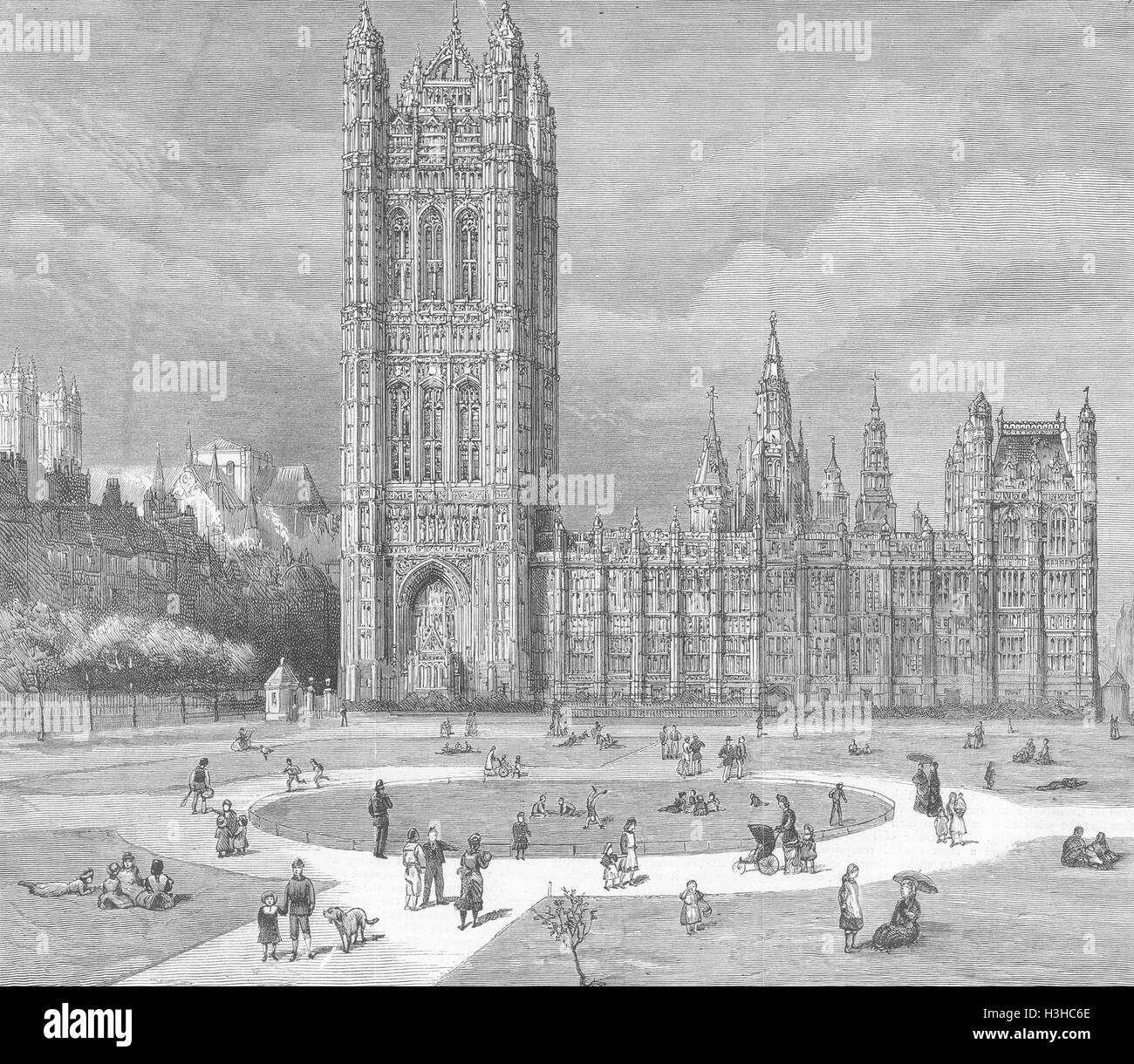 LONDON Victoria Public Gdns, Westminster 1881. The Graphic Stock Photo ...