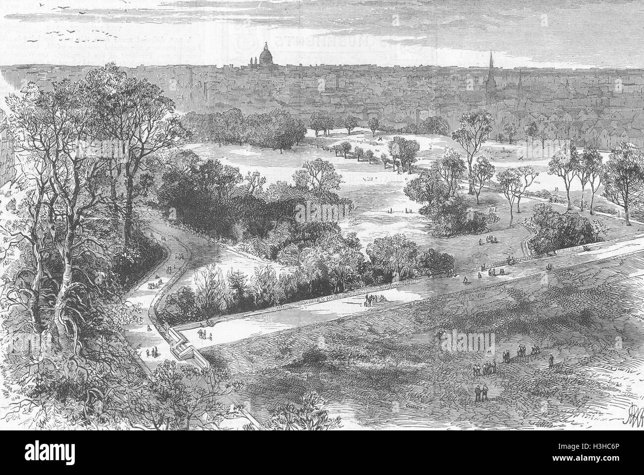 LONDON Lambeth Palace gardens 1883. The Graphic Stock Photo - Alamy