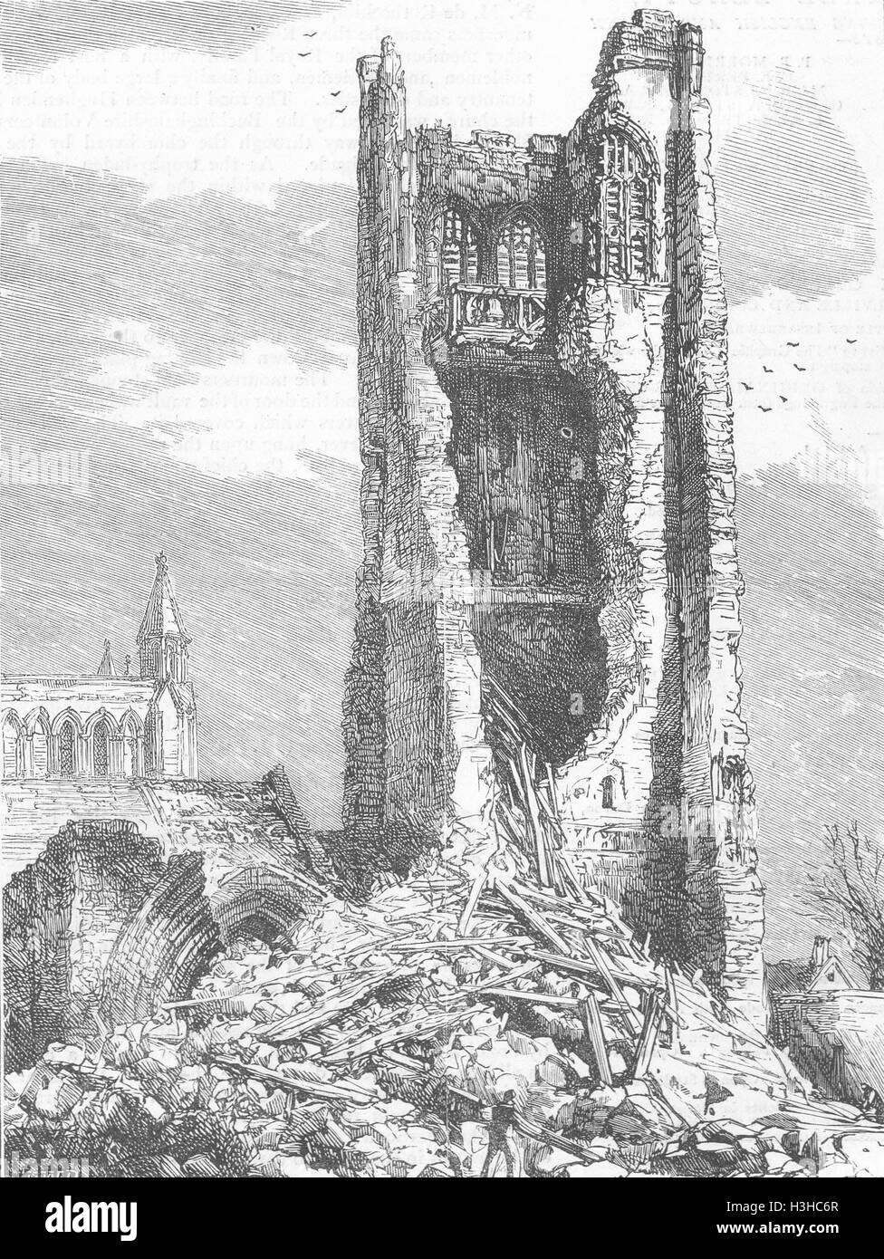 CHESTER Fall of tower St John's Church, -ruins 1881. The Graphic Stock ...