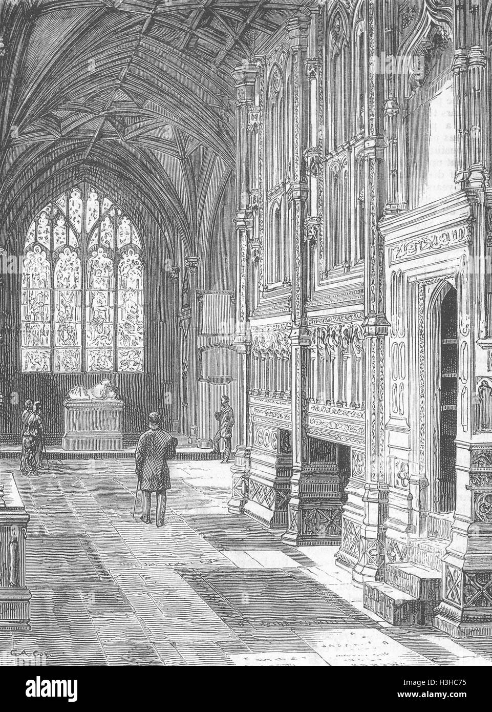 HANTS Salisbury Chapel, Priory Church, Christchurch 1877. The Graphic ...