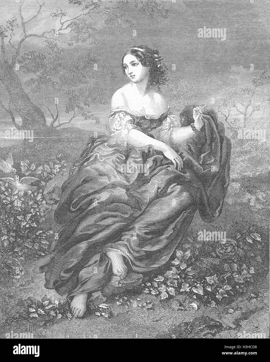PRETTY LADIES Cora 1852. Illustrated London News Stock Photo - Alamy
