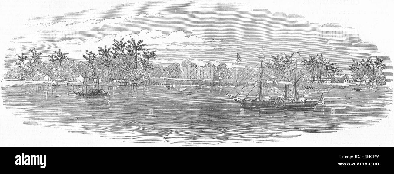 MALAYSIA New colony of Labuan 1848. Illustrated London News Stock Photo ...