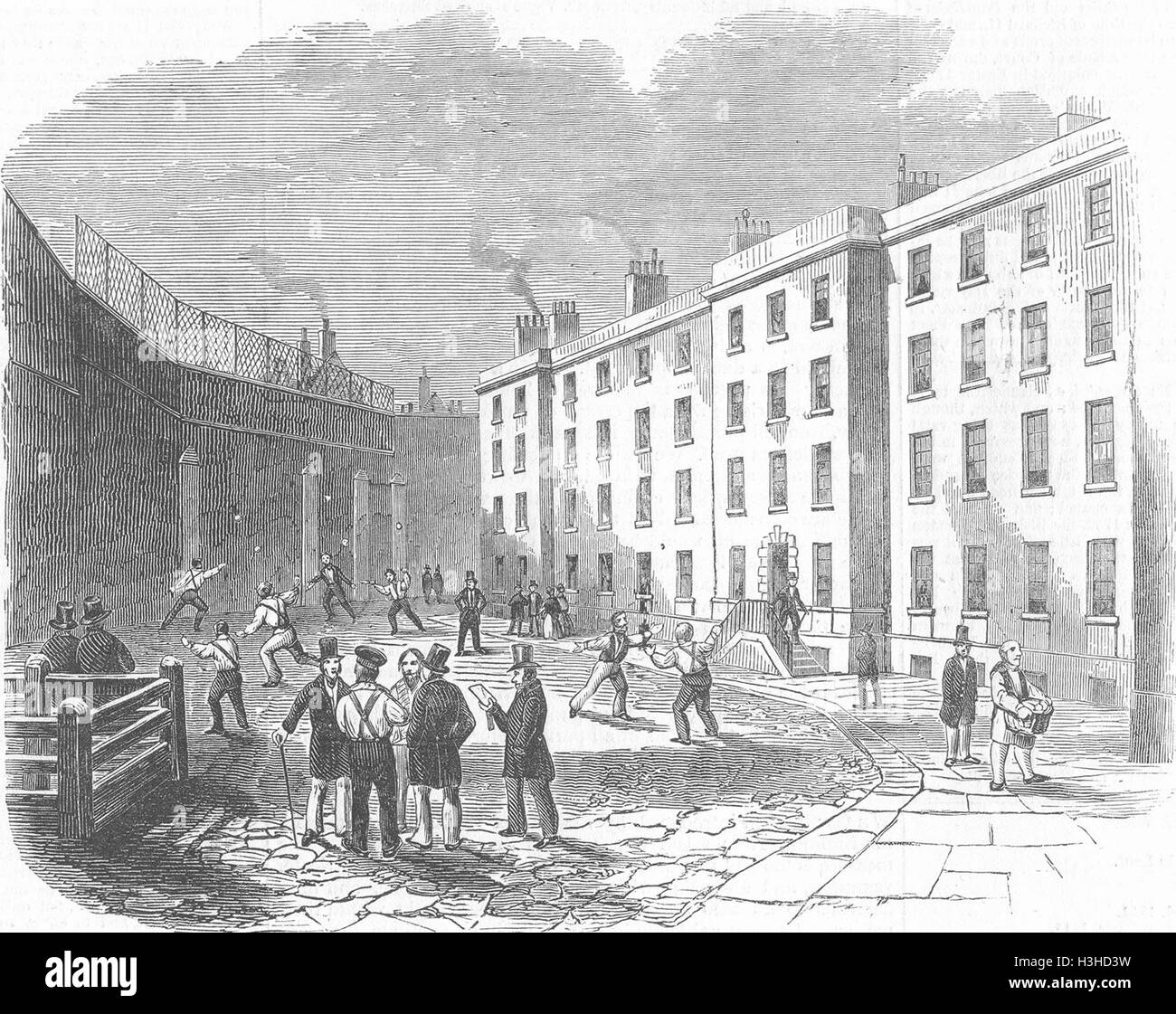 LONDON Fleet Prison racket-ground 1846. Illustrated London News Stock ...