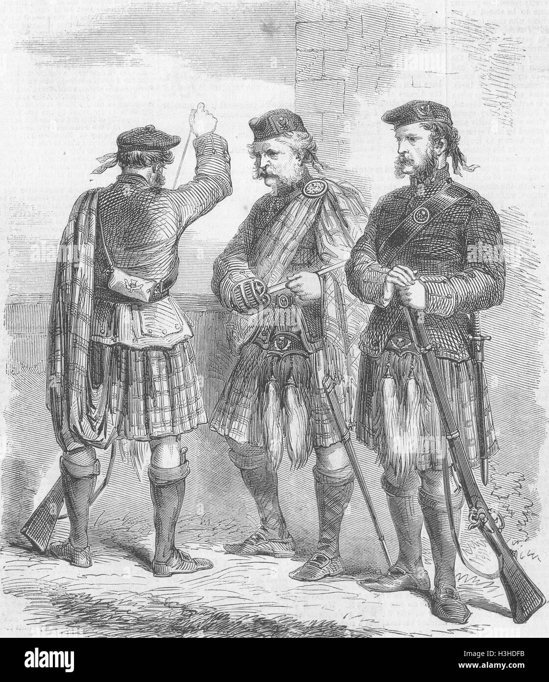SCOTLAND Edinburgh highland rifle corps 1860. Illustrated Times Stock ...