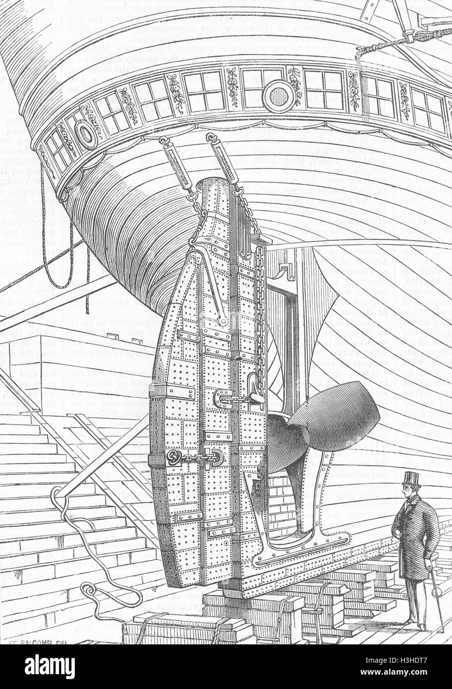 SHIPS Lumley's patent rudder 1867. Illustrated London News Stock Photo ...