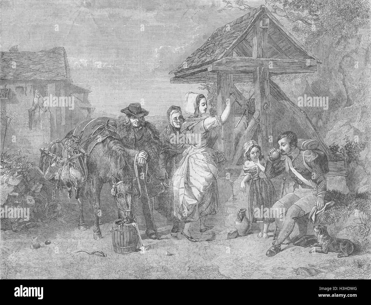 PORTRAITS The tired soldier 1860. Illustrated Times Stock Photo - Alamy