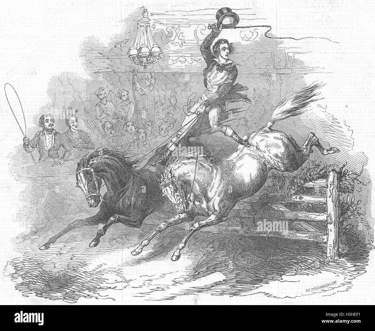 HORSES M Jean Polaski, at Astley's 1848. Illustrated London News Stock ...