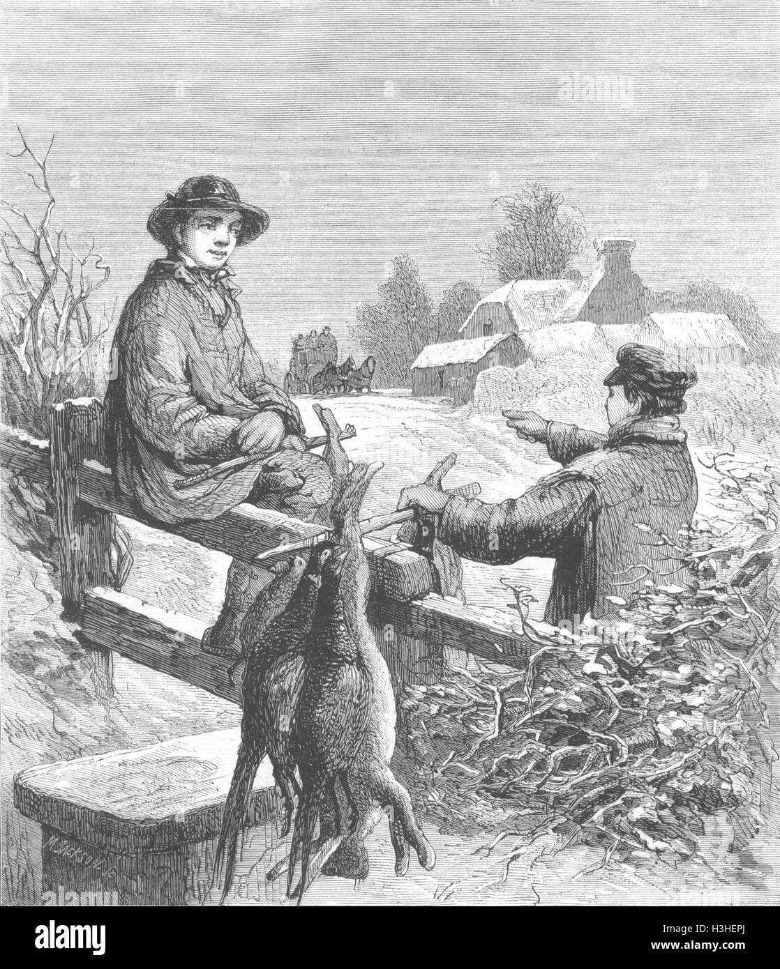 CHRISTMAS Present-awaiting coach 1861. Illustrated London News Stock ...