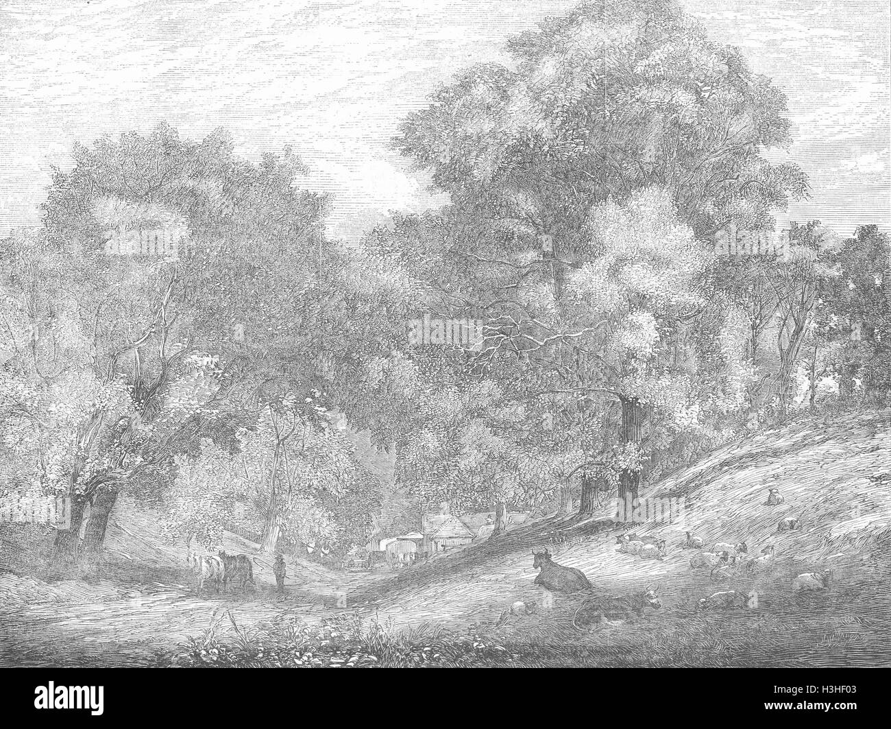 LANDSCAPES Fine arts English Homestead 1854. Illustrated London News ...