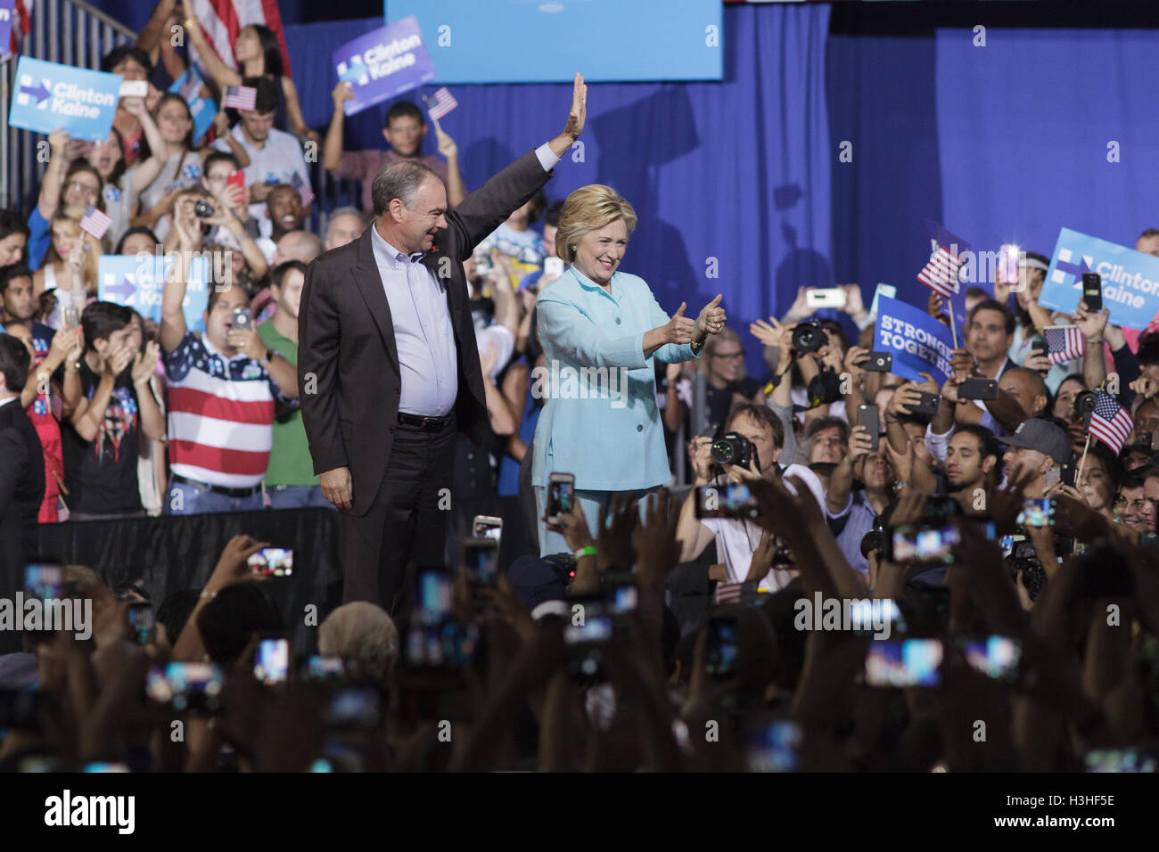 Presidential Candidate Hillary Clinton and VP Candidate Timothy Kaine ...