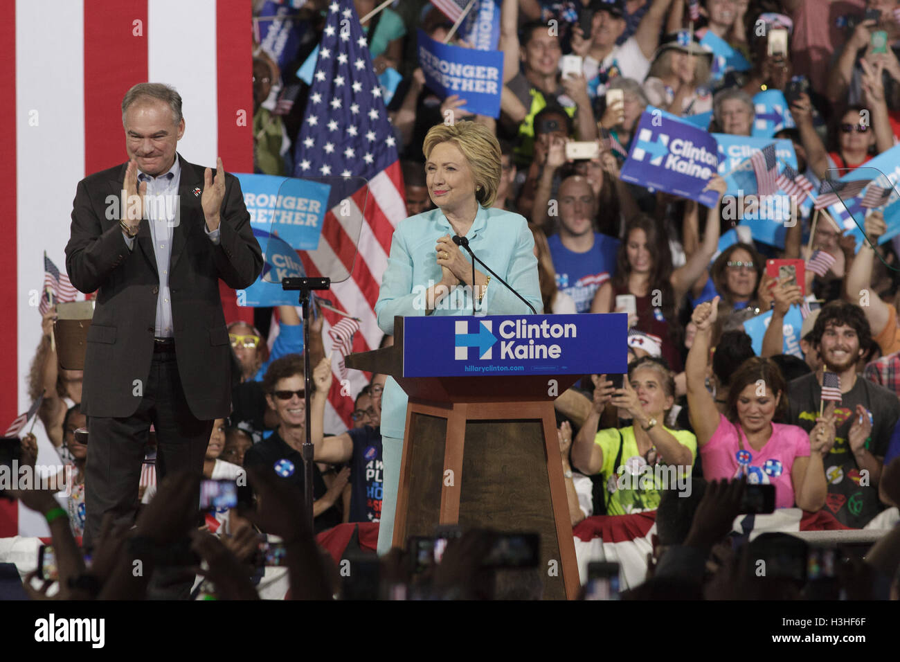 Presidential Candidate Hillary Clinton and VP Candidate Timothy Kaine ...