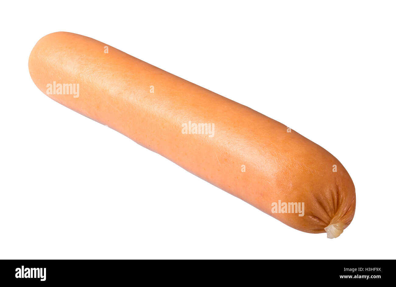 Sausage isolated on white background. The image is a cut out with a ...