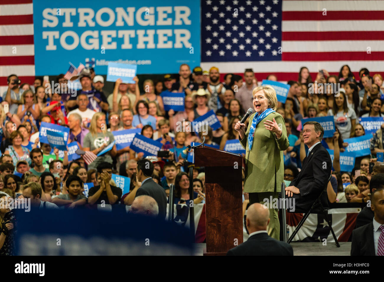 2016 Democratic Presidential Nominee, Hillary Rodham Clinton, speaks to ...