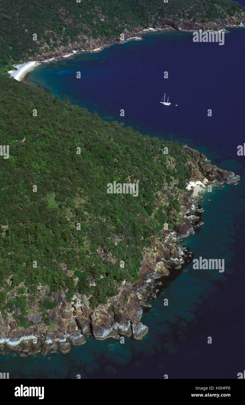 Hook Island with yacht Stock Photo - Alamy
