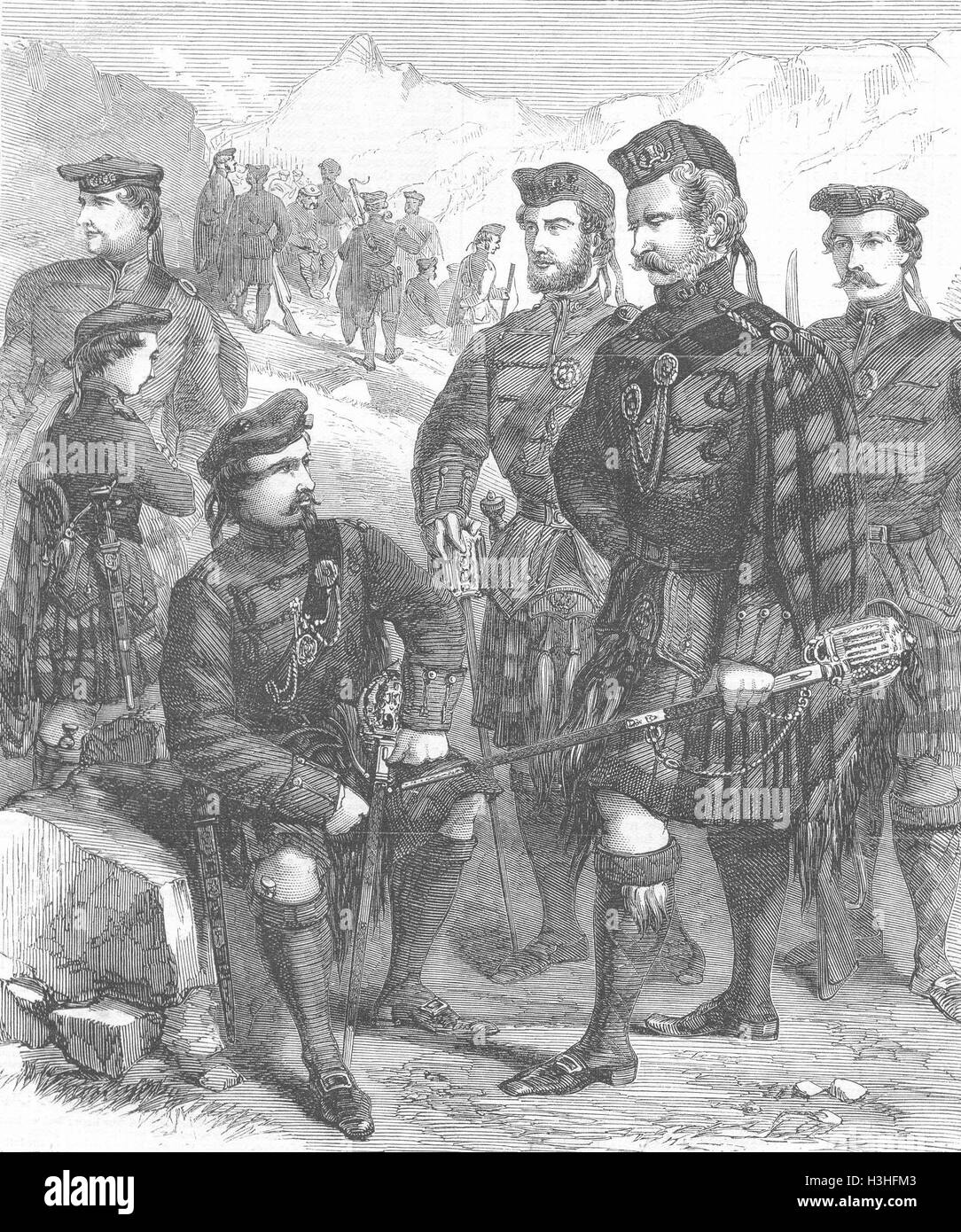 SCOTLAND Highland Co of Edinburgh rifles 1859. Illustrated London News ...