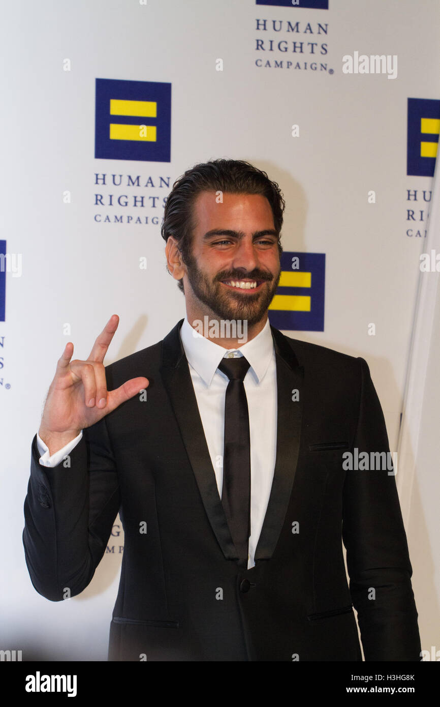 Nyle Dimarco, model, on the red carpet at the Human Rights Campaign ...