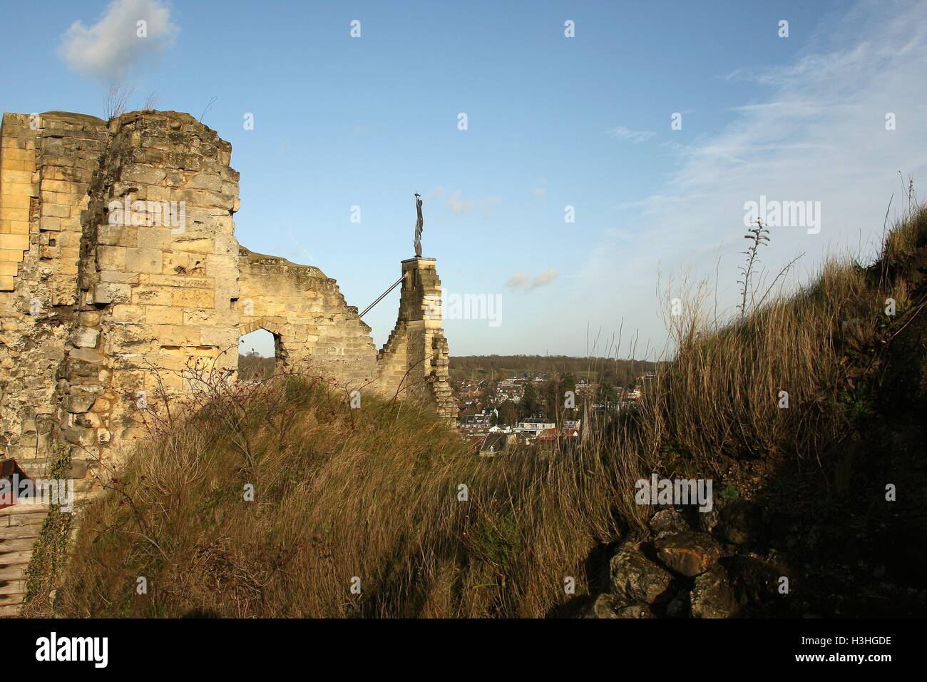 Town Centre seen from the monument remains of the historical Castle ...
