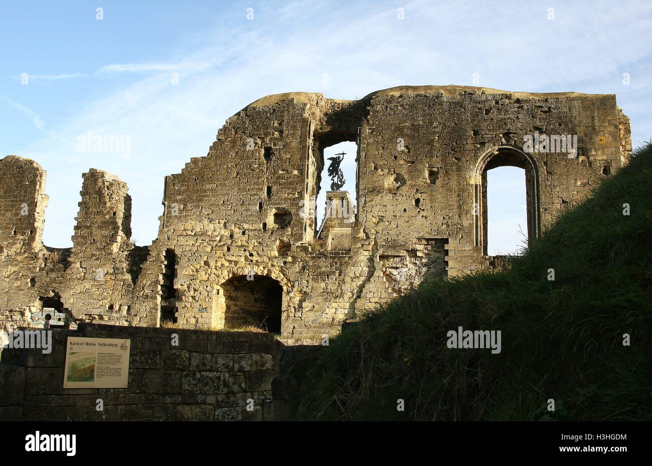 The monument remains of the historical Castle Ruine in the market city ...