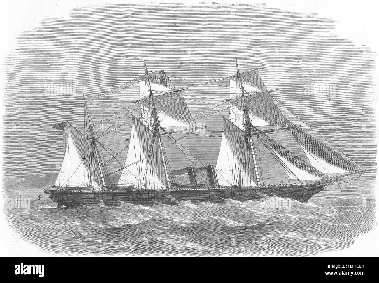 CHINA Ship racehorse, wrecked, Bohai Sea 1865. Illustrated London News ...