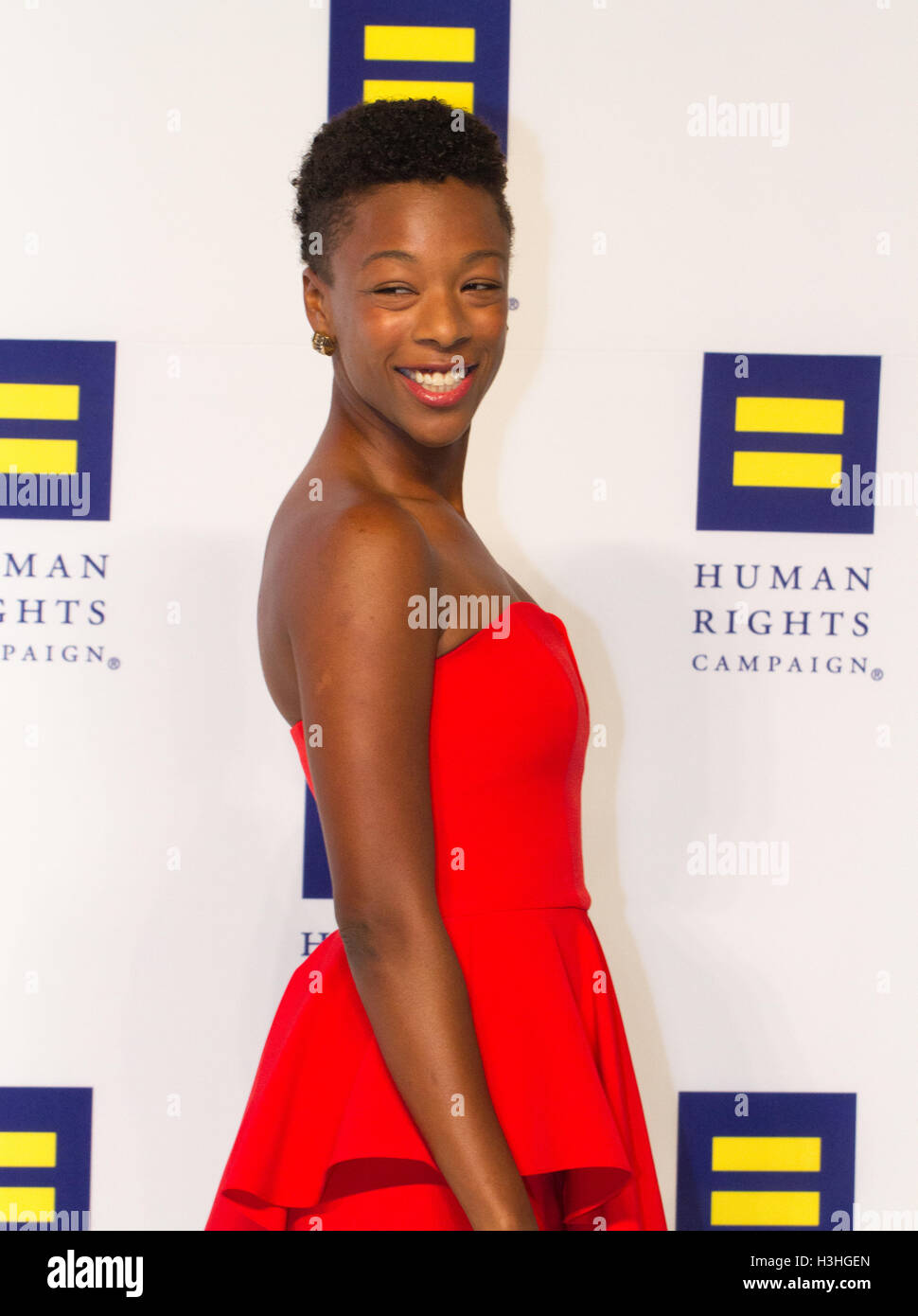 Actress, Samira Wiley on the red carpet at the Human Rights Campaign ...