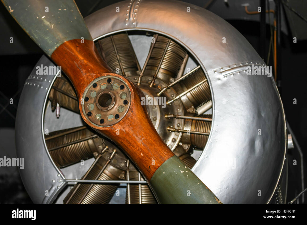 British fighter plane Avro 504k engine Stock Photo - Alamy